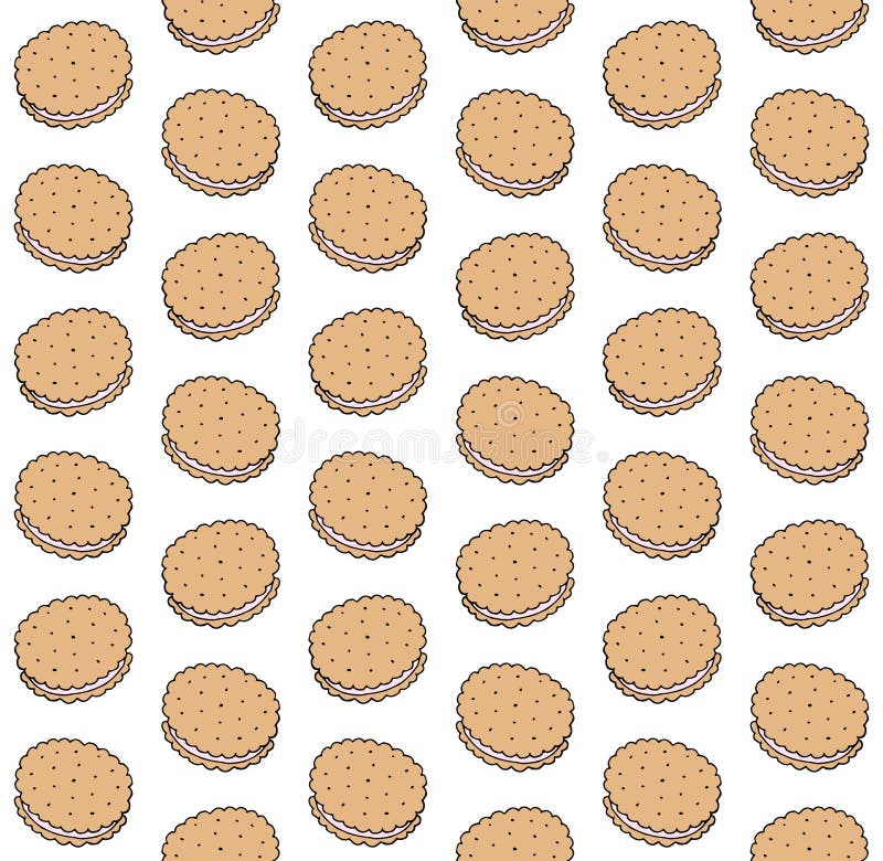 Vector Seamless Pattern of Hand Drawn Cookie Stock Illustration - Illustration of graphic ...