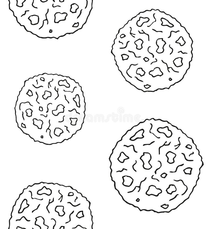 Vector Seamless Pattern of Hand Drawn Cookies Stock Illustration - Illustration of food, eating ...