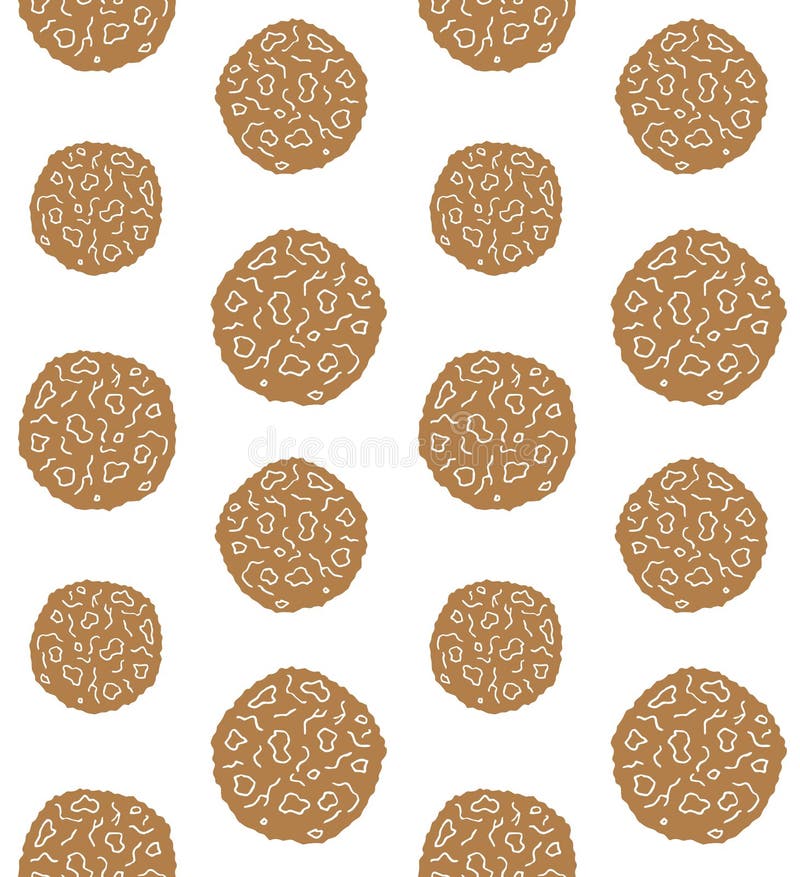 Vector Seamless Pattern of Hand Drawn Cookies Stock Vector - Illustration of crunchy, crumbs ...