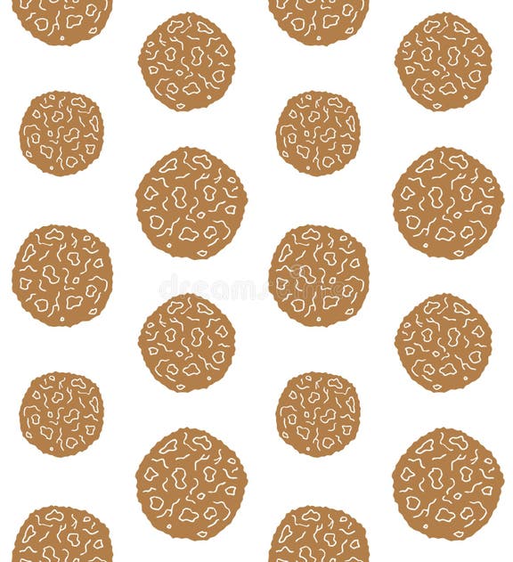 Vector Seamless Pattern of Hand Drawn Cookies Stock Vector - Illustration of crunchy, crumbs ...