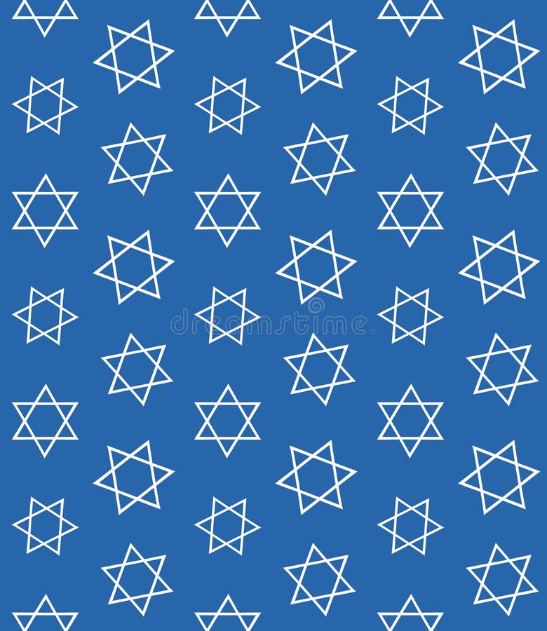 Vector Seamless Pattern of Hand Drawn David Star Stock Vector ...