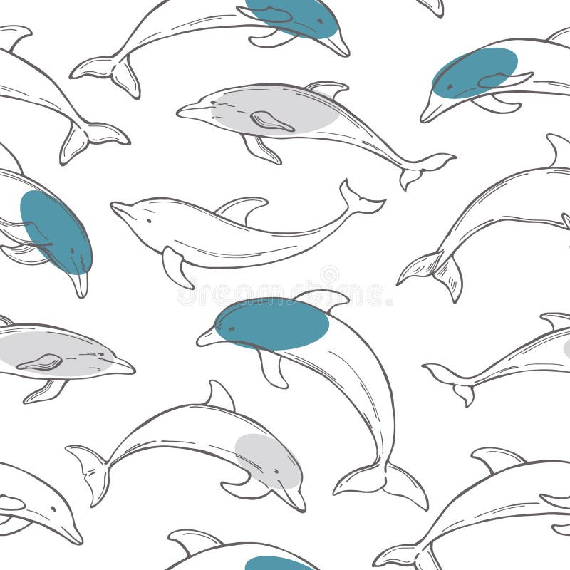 Dolphins Watercolor Hand Drawing Stock Illustrations – 77 Dolphins ...