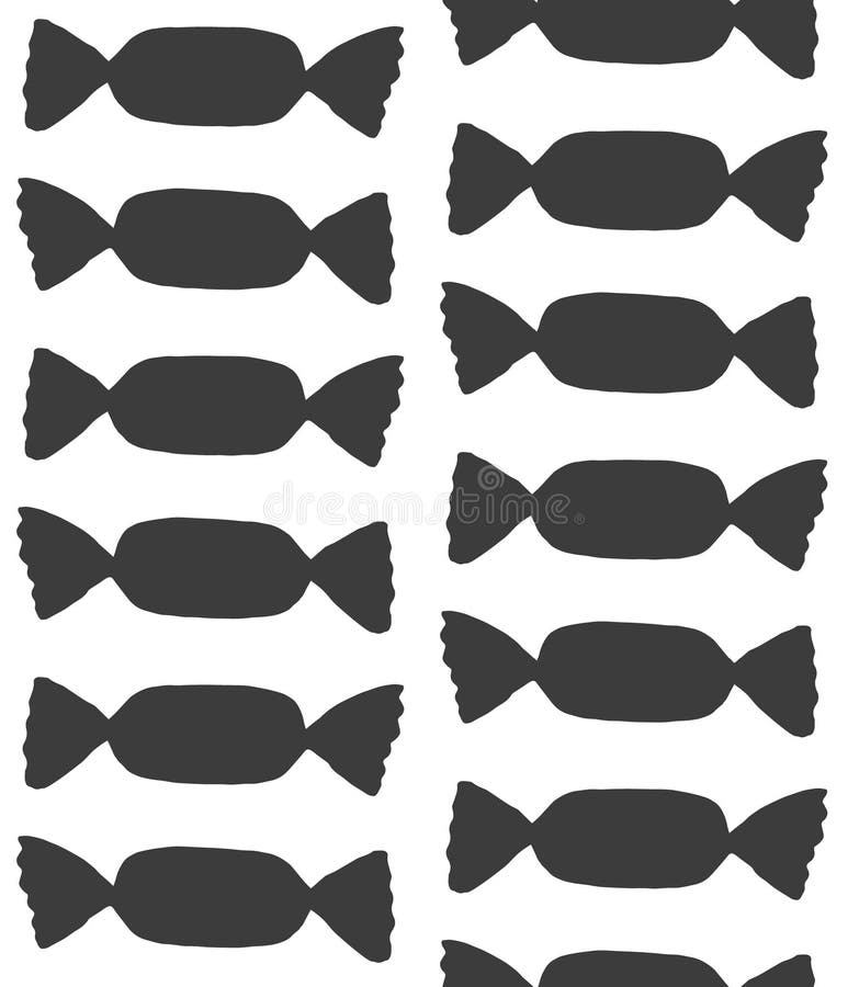 Vector Seamless Pattern of Hand Drawn Candy Stock Illustration - Illustration of cartoon, candy ...