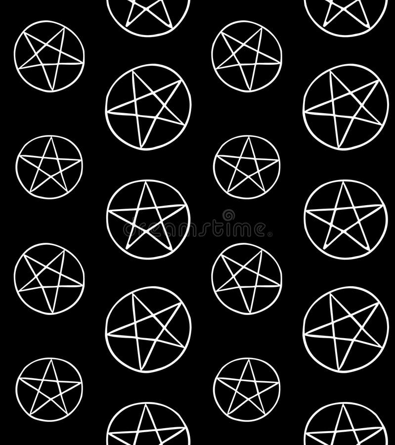 Vector Seamless Pattern of Pentagram Stock Vector - Illustration of ...