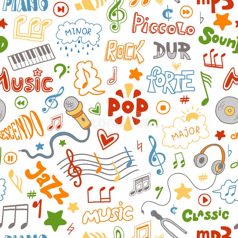 Vector Set of Hand Drawn Doodles on Music Theme Stock Vector ...