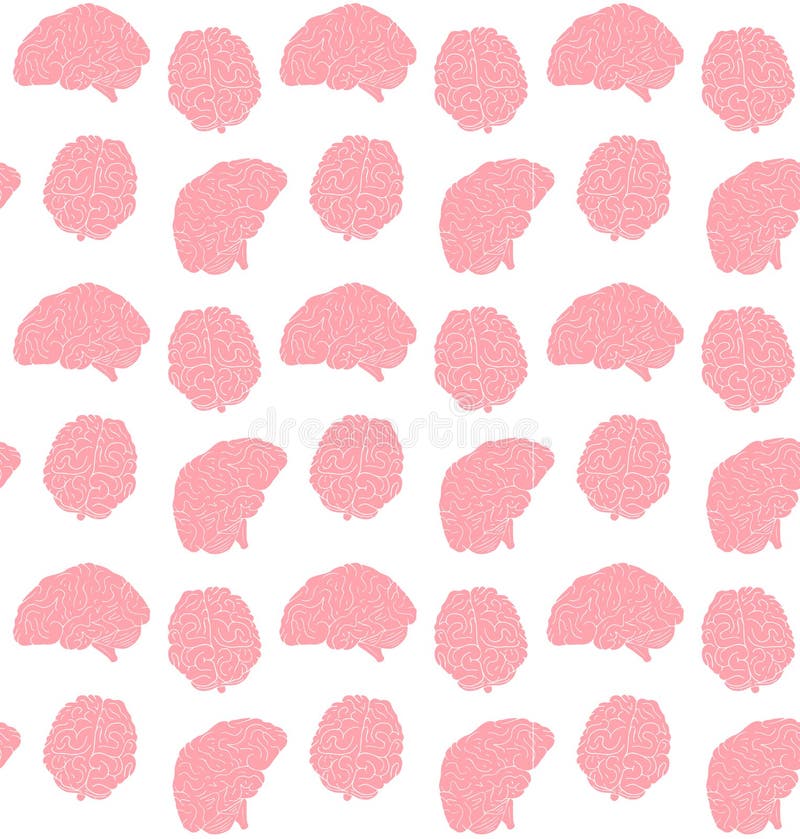 Vector Seamless Pattern of Hand Drawn Human Brain Stock Vector ...