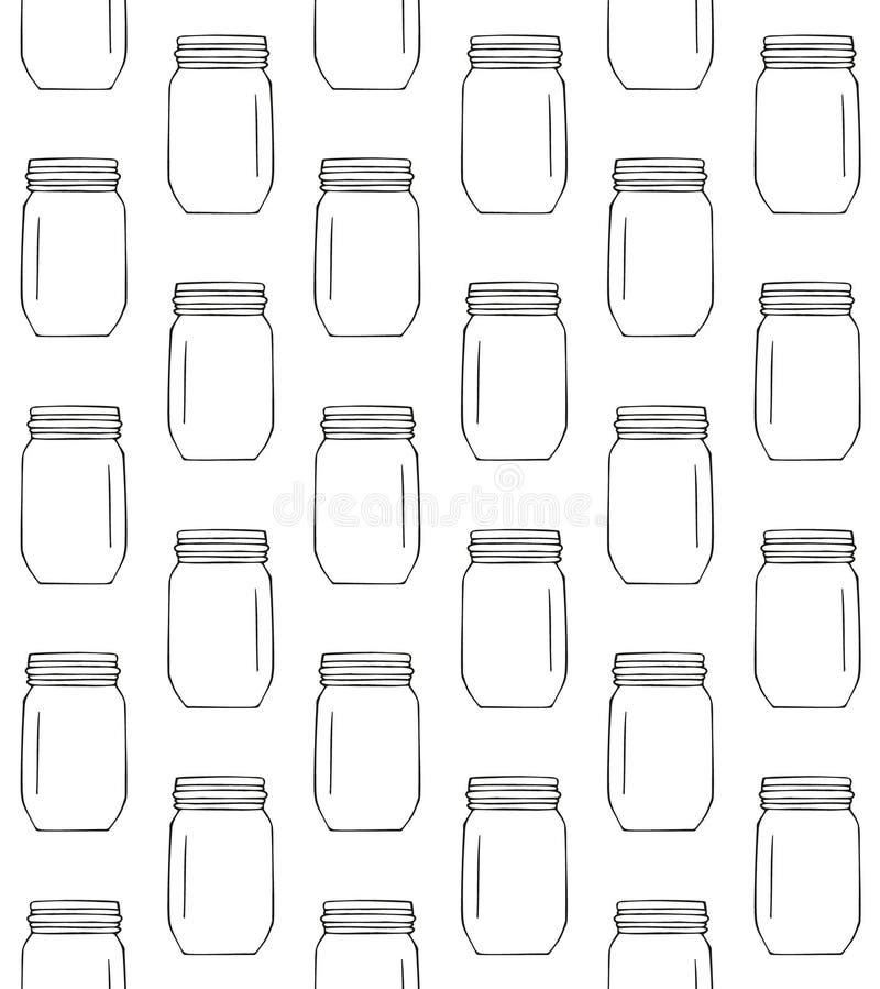 Vector Seamless Pattern of Hand Drawn Jar Can Stock Vector ...