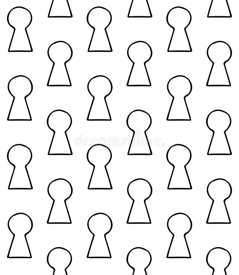 Vector Seamless Pattern of Hand Drawn Key Hole Stock Vector ...