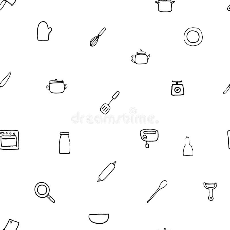 Kitchen Stuff Background Vector Stock Vector - Illustration of design ...