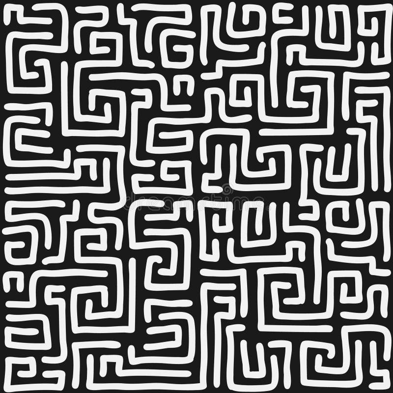 Seamless labyrinth pattern stock vector. Illustration of maze - 6543086