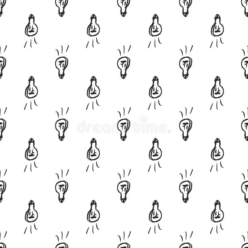 Light Bulb Doodle Seamless Pattern White Stock Illustrations – 568 ...