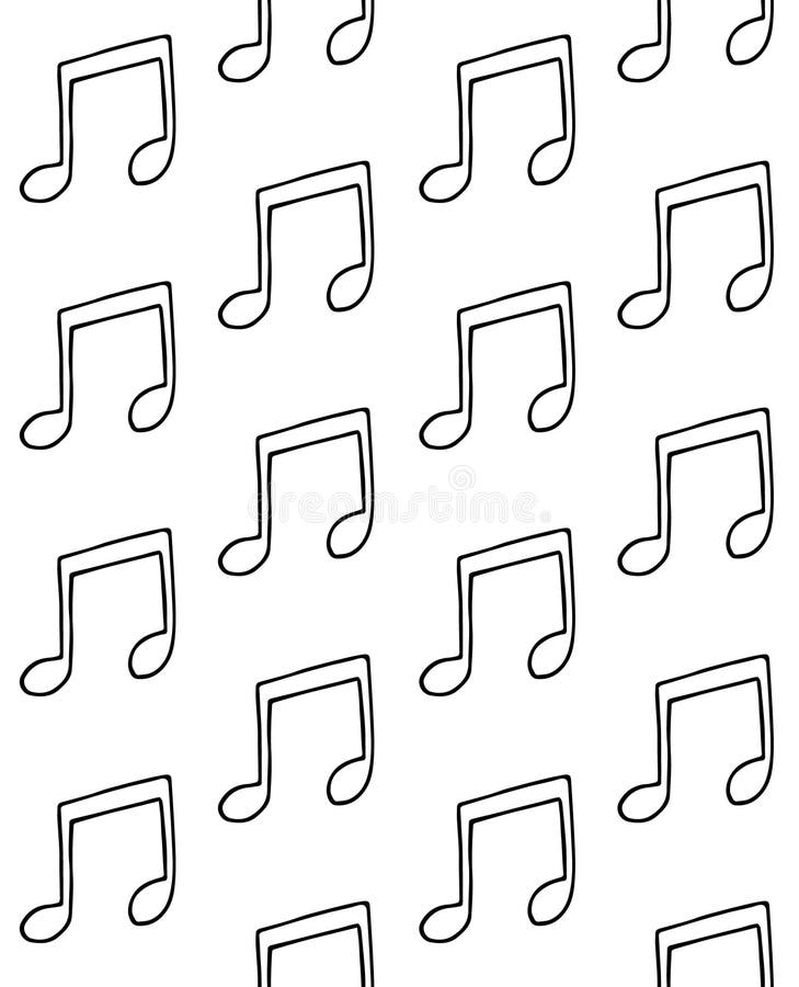 Vector Seamless Pattern of Hand Drawn Music Note Stock Vector ...