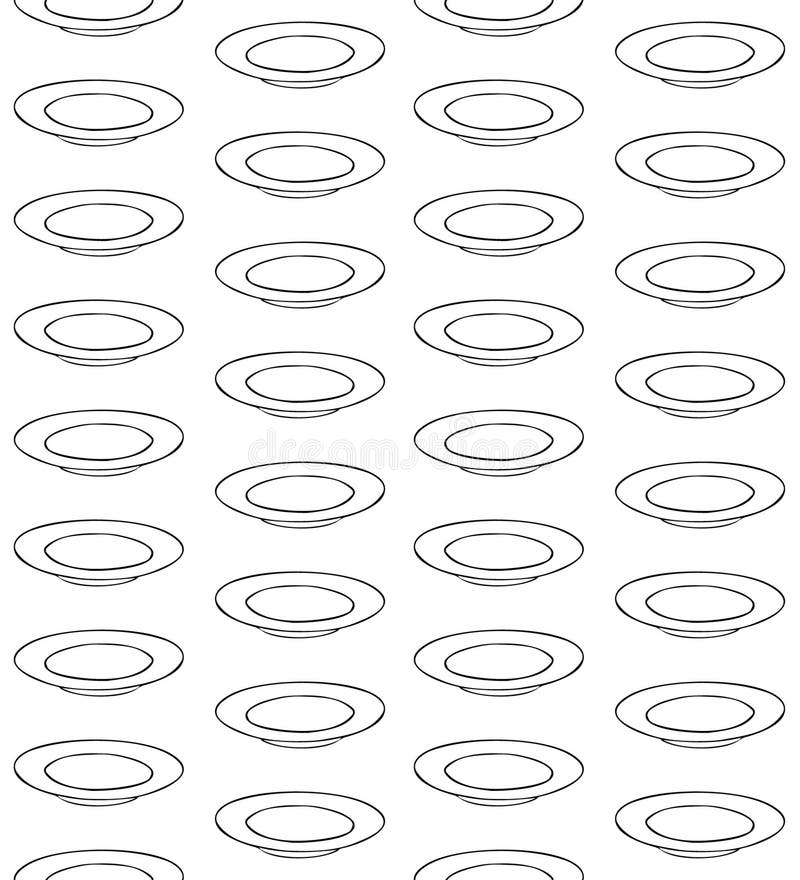 Vector Seamless Pattern of Hand Drawn Plate Stock Illustration ...