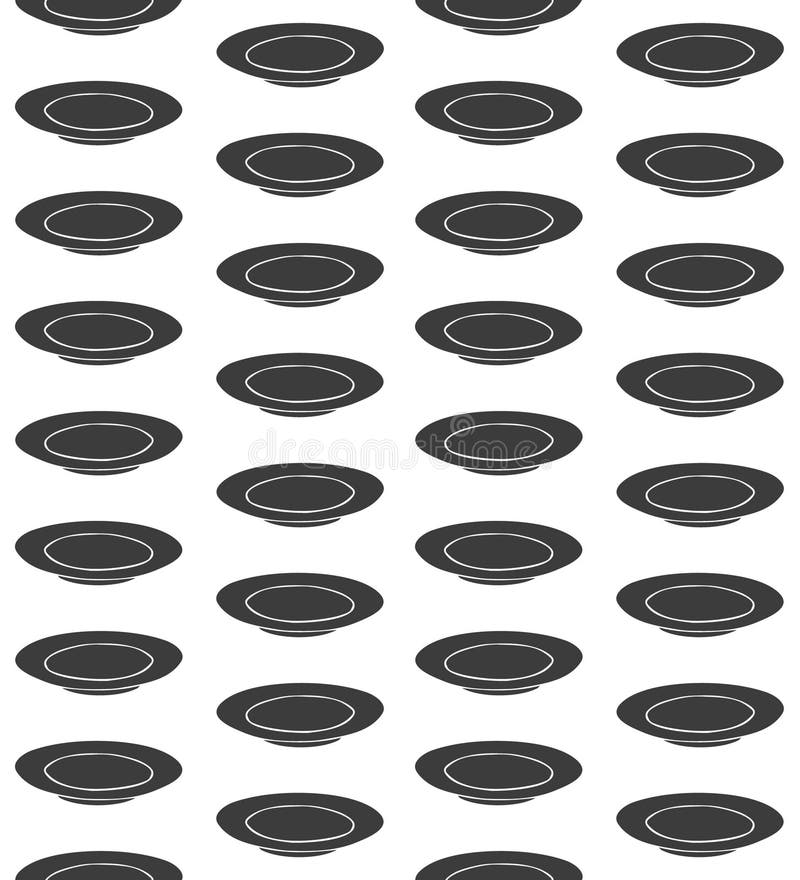 Vector Seamless Pattern of Hand Drawn Plate Stock Illustration ...