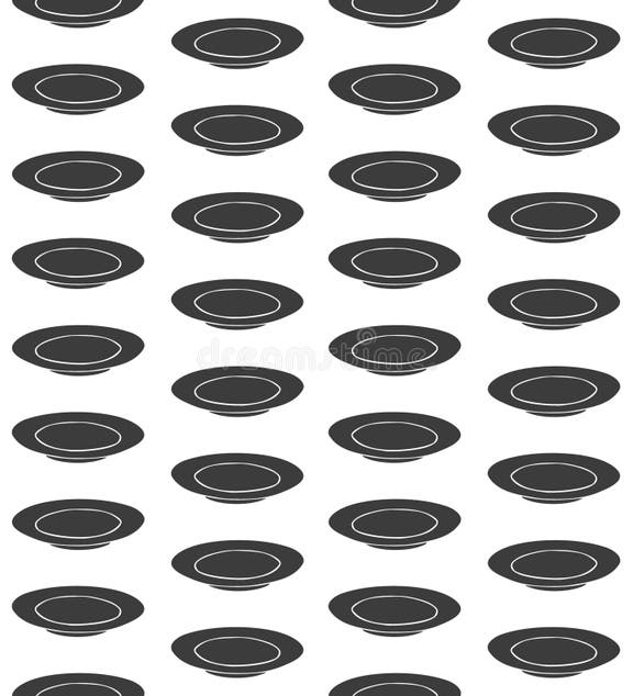 Vector Seamless Pattern of Hand Drawn Plate Stock Illustration ...