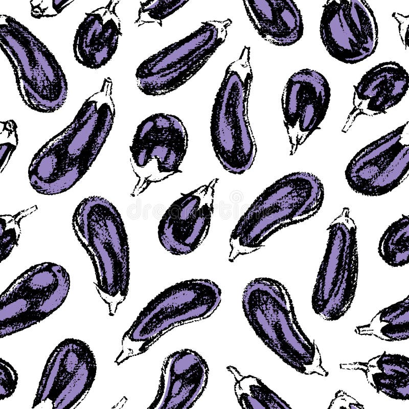 Eggplant seamless pattern stock vector. Illustration of meal - 102132681