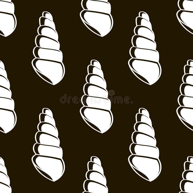Vector Seamless Pattern with Hand Drawn Scallop Shells. Stock Vector ...