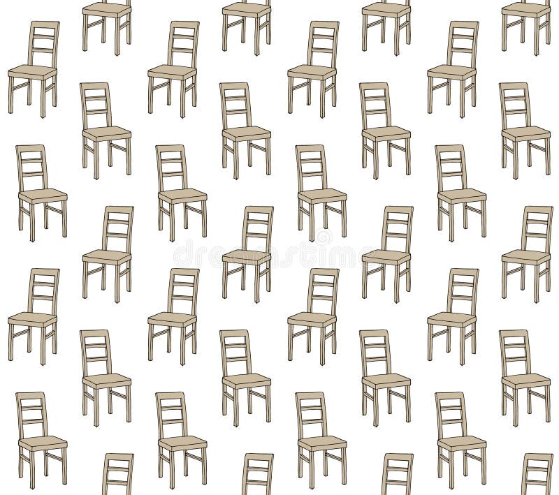 Vector Seamless Pattern of Hand Drawn Chair Stock Illustration ...