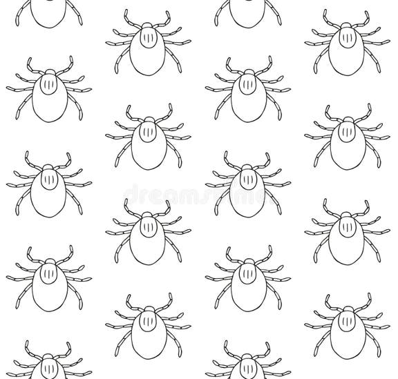Vector Seamless Pattern of Hand Drawn Mite Stock Illustration - Illustration of arachnid ...