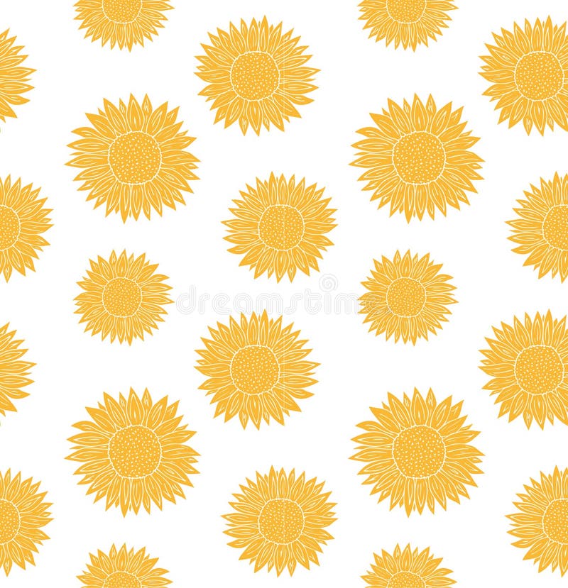 Vector Seamless Pattern of Hand Drawn Sunflower Stock Illustration ... Vector Seamless Pattern of Hand Drawn Sunflower Stock Illustration ...