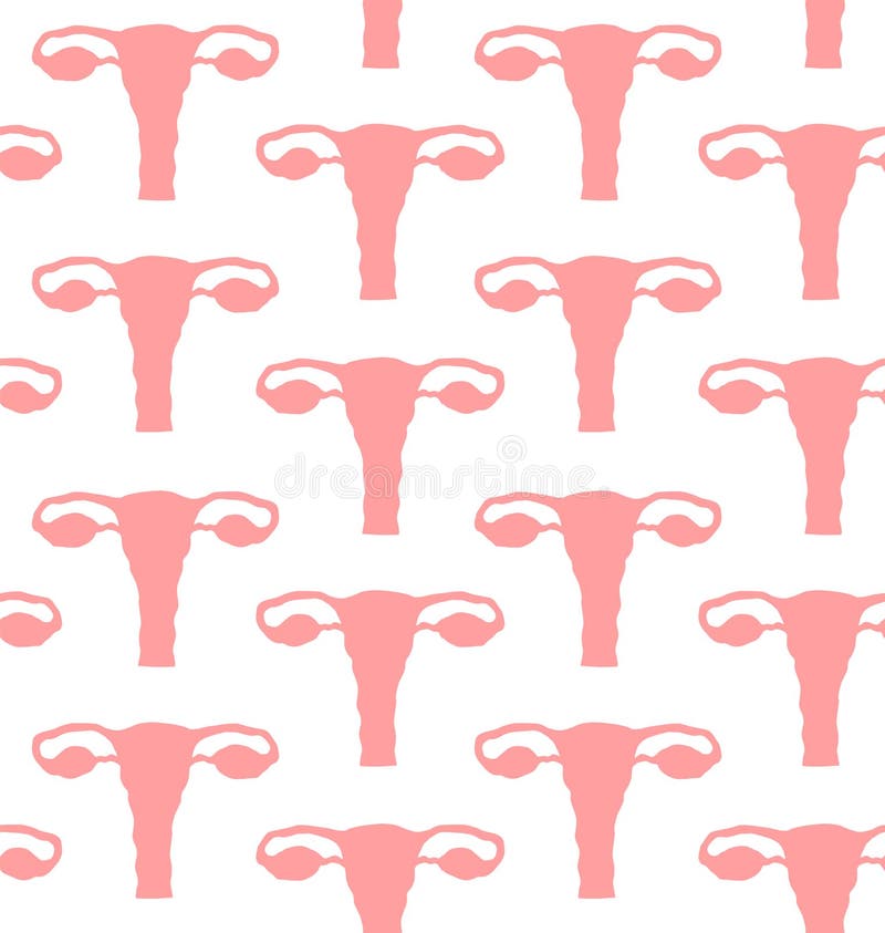 Vector Seamless Pattern of Uterus Silhouette Stock Vector ...
