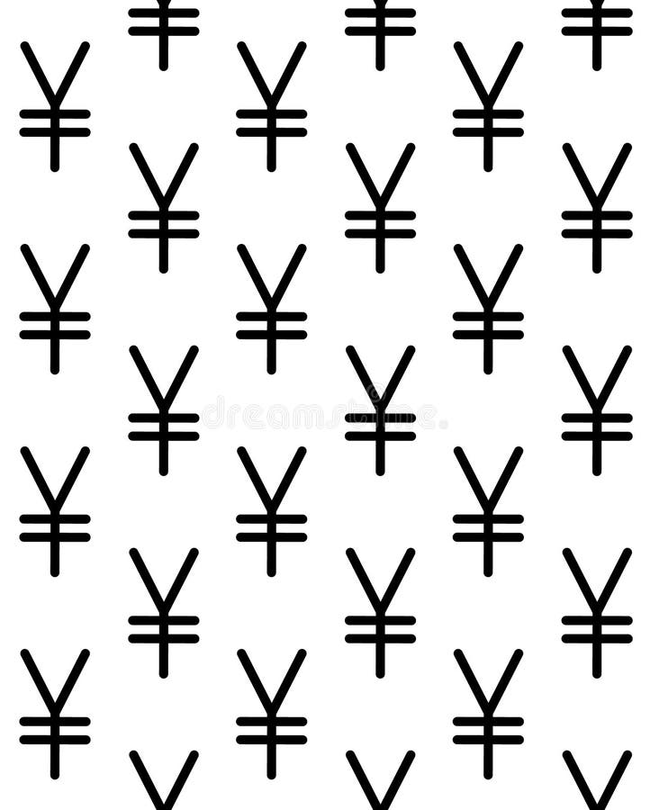 Vector Seamless Pattern of Hand Drawn Yuan Sign Stock Vector ...