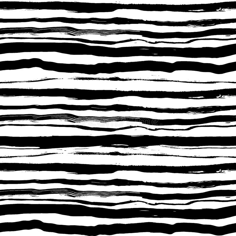 Seamless Pattern with Hand Painted Black Stripes on White Background ...