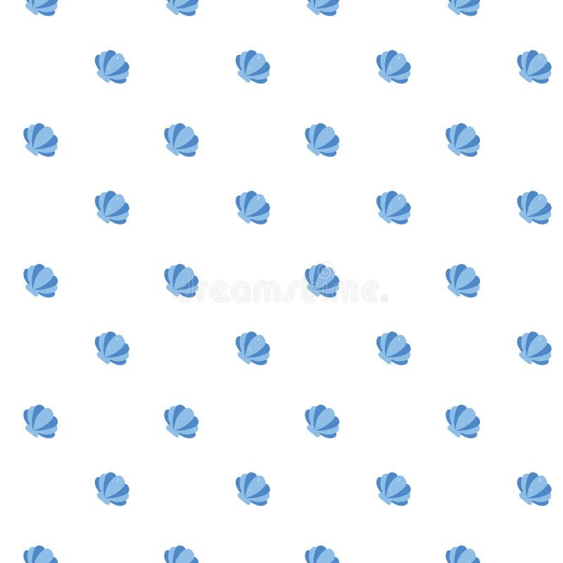 Vector Seamless Pattern of Handdrawn Sea or Ocean Cute Little Blue ...