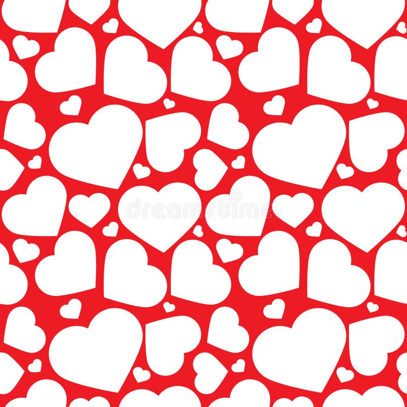 Vector Seamless Pattern of Heart Stock Vector - Illustration of ...