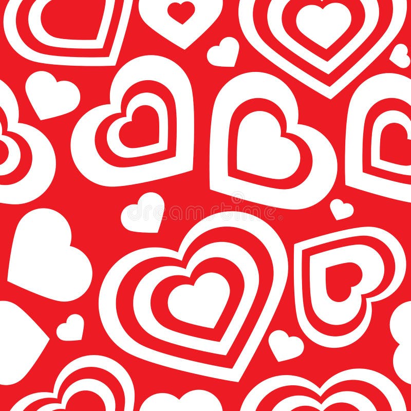 Vector Seamless Pattern of Heart Stock Vector - Illustration of shape ...
