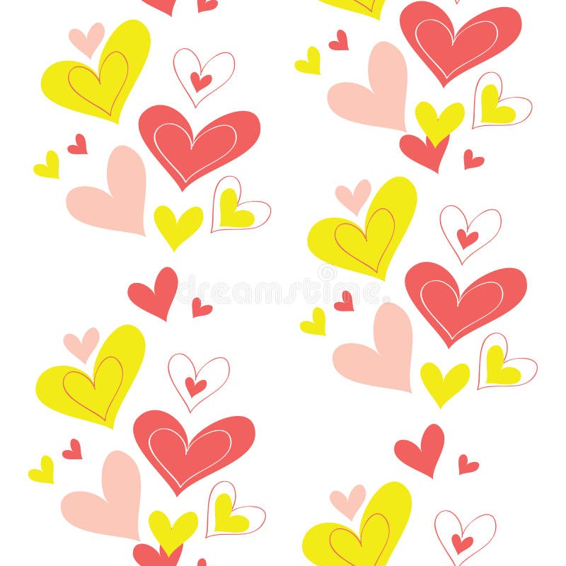 Vector Seamless Pattern of Heart Stock Vector - Illustration of heart ...