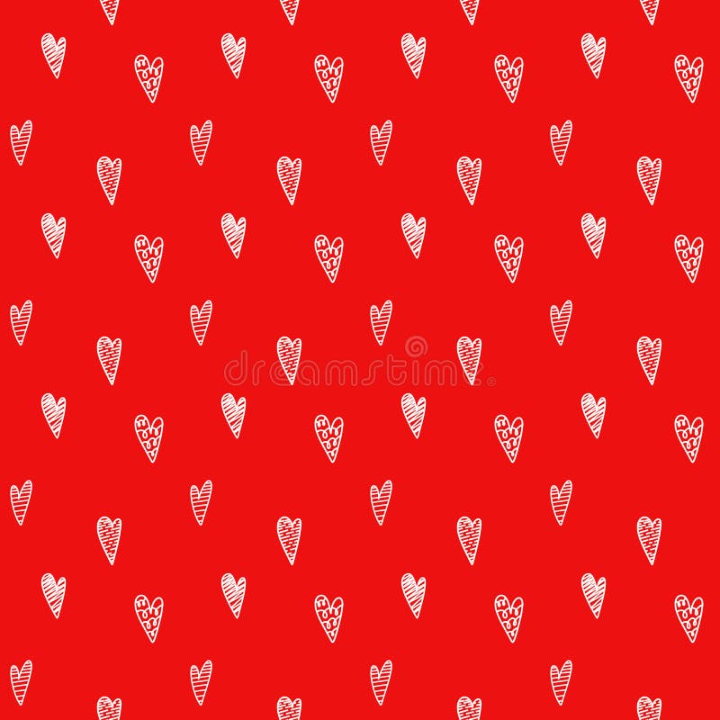 Vector Seamless Pattern. Heart Shape. Many Hearts in Graphic Repetitive ...