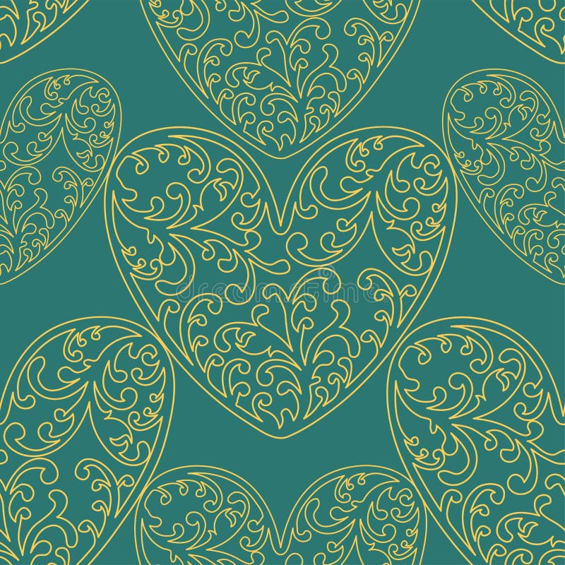 Vector Seamless Pattern of Hearts Background. Endless Illustration Can ...