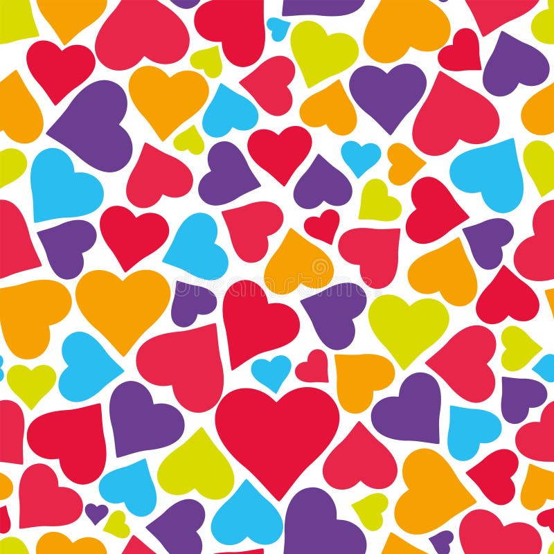 Vector Seamless Pattern with Hearts Stock Vector - Illustration of ...