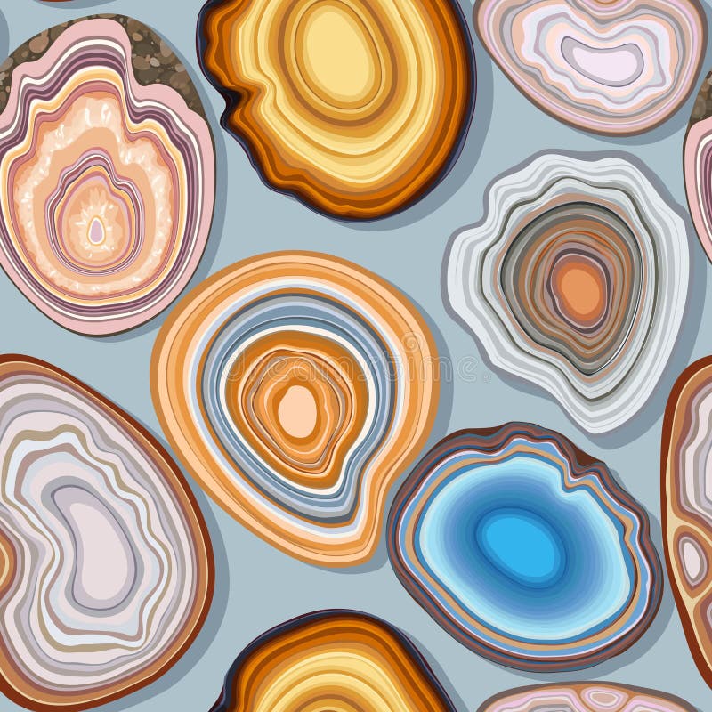 Vector Seamless Pattern with Geode and Agate Cuts Stock Vector ...