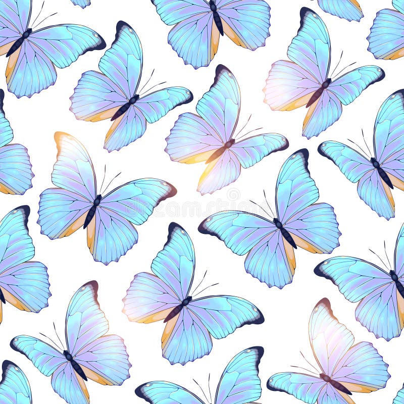 Vector Pattern with High Detailed Tropic Butterfly Stock Vector ...