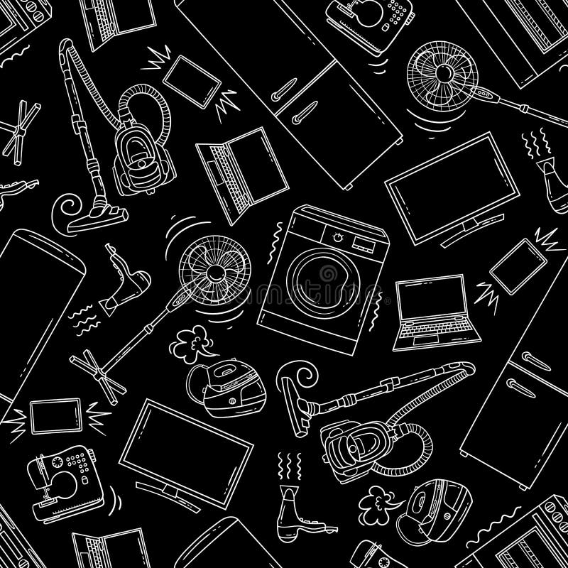 Home Appliances Pattern Stock Illustrations – 1,421 Home Appliances ...
