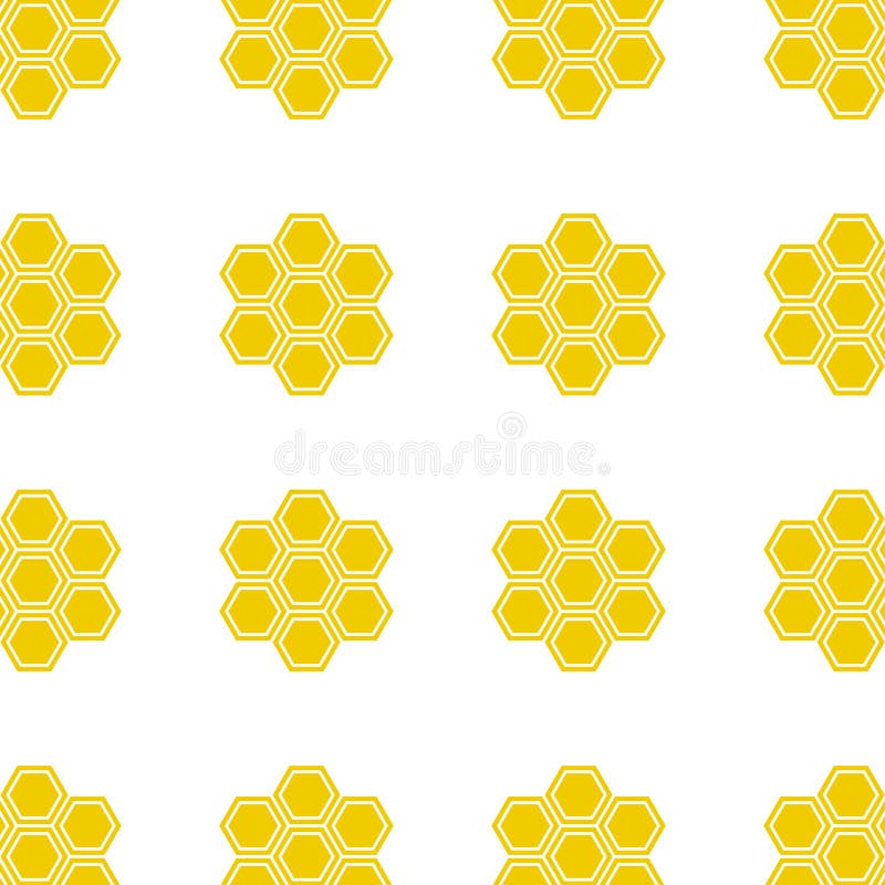 Vector Seamless Pattern with Honey Bee Stock Vector - Illustration of ...