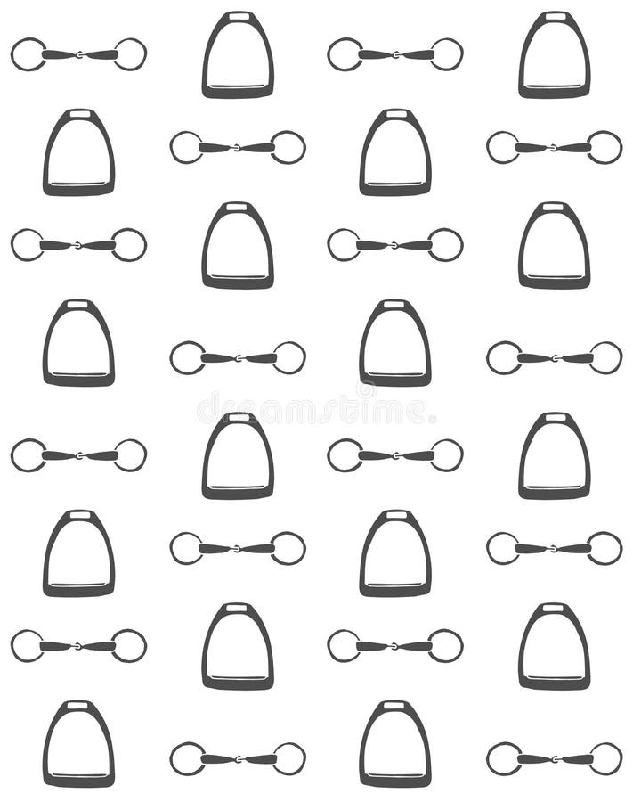 Vector Seamless Pattern of Horse Bit and Stirrup Stock Vector ...