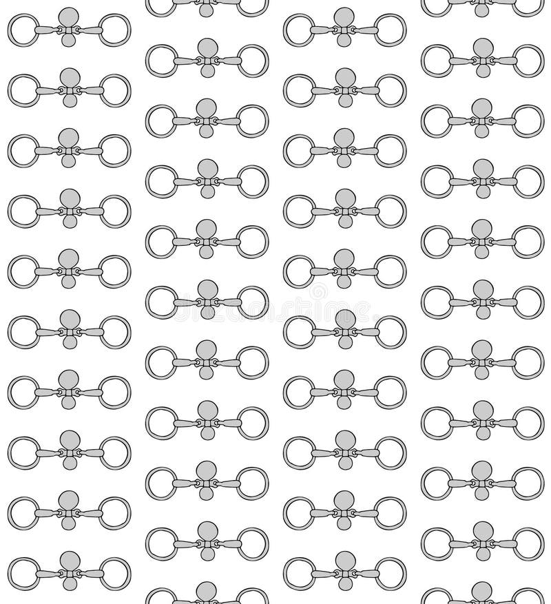 Vector Seamless Pattern of Horse Equestrian Bit Stock Illustration ...
