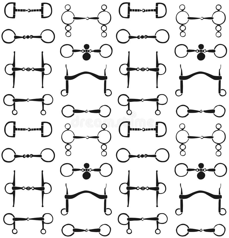 Vector Seamless Pattern of Horse Equestrian Bits Stock Vector ...