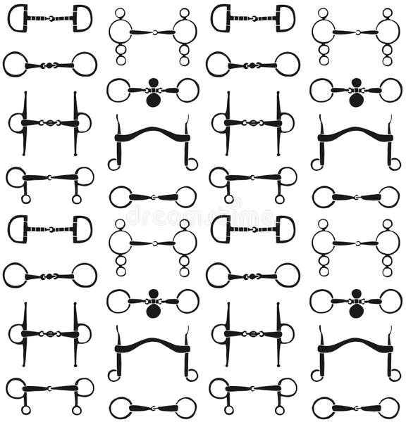 Vector Seamless Pattern of Horse Equestrian Bits Stock Vector ...