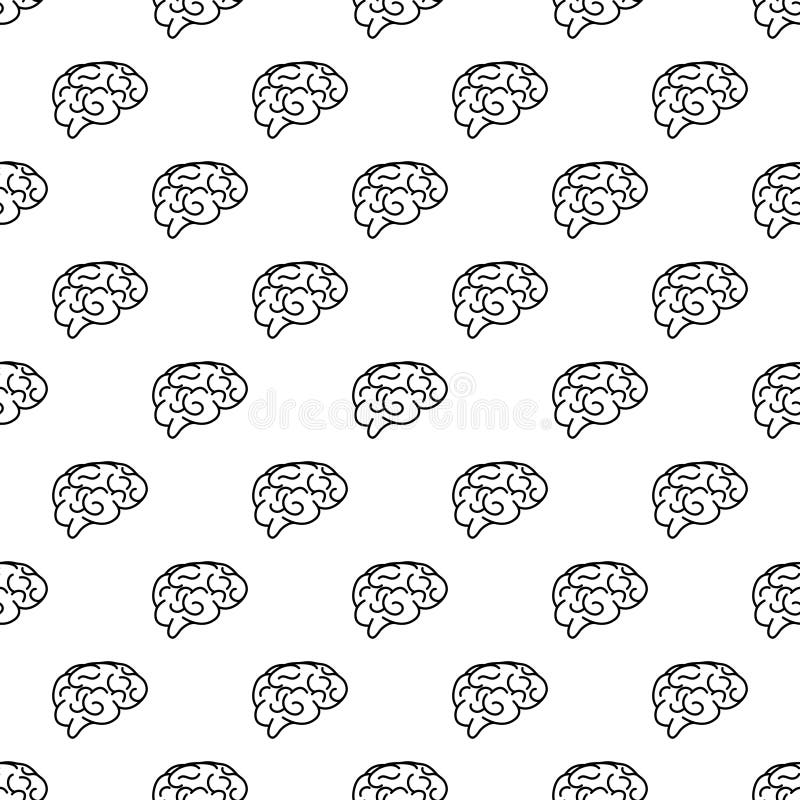 Vector Seamless Pattern of Human Brain. Vector Human Brain Symbo Stock ...