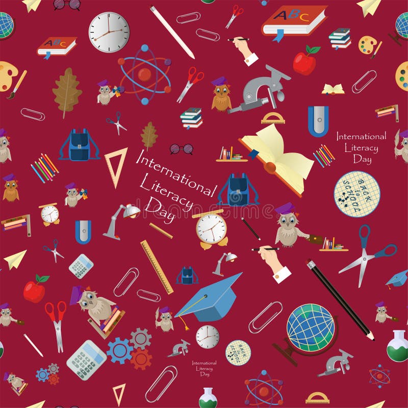 Seamless Pattern_10_illustration on School Theme, International ...