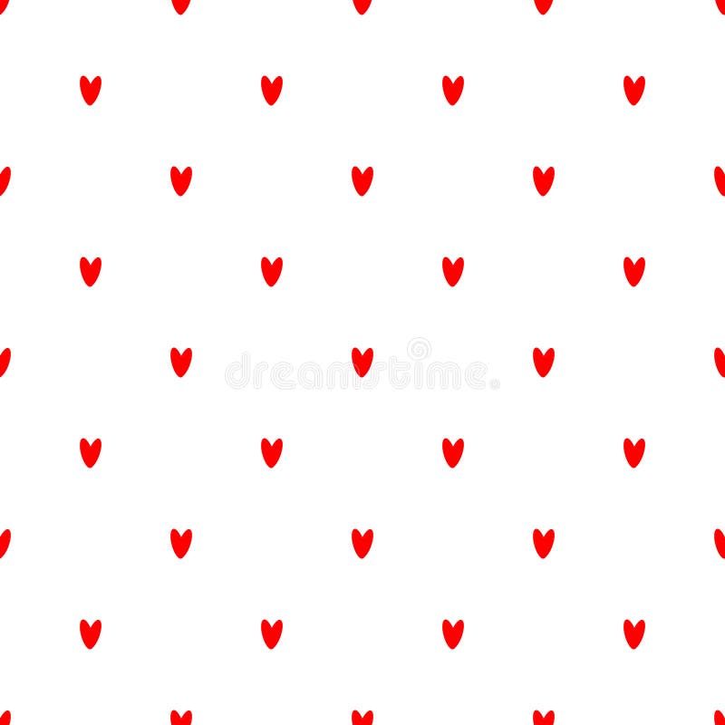 Vector Seamless Pattern Illustration with Small Red Hearts on White ...