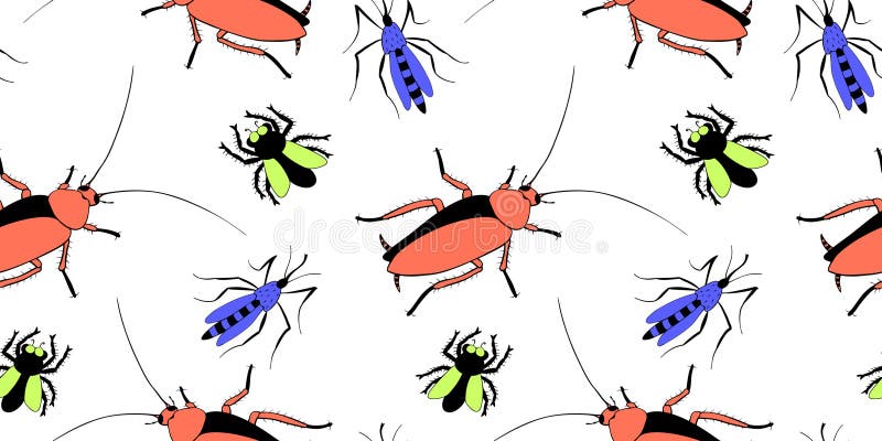 Cockroaches Insect White Background, Top View Beetles Pests. Parasite ...
