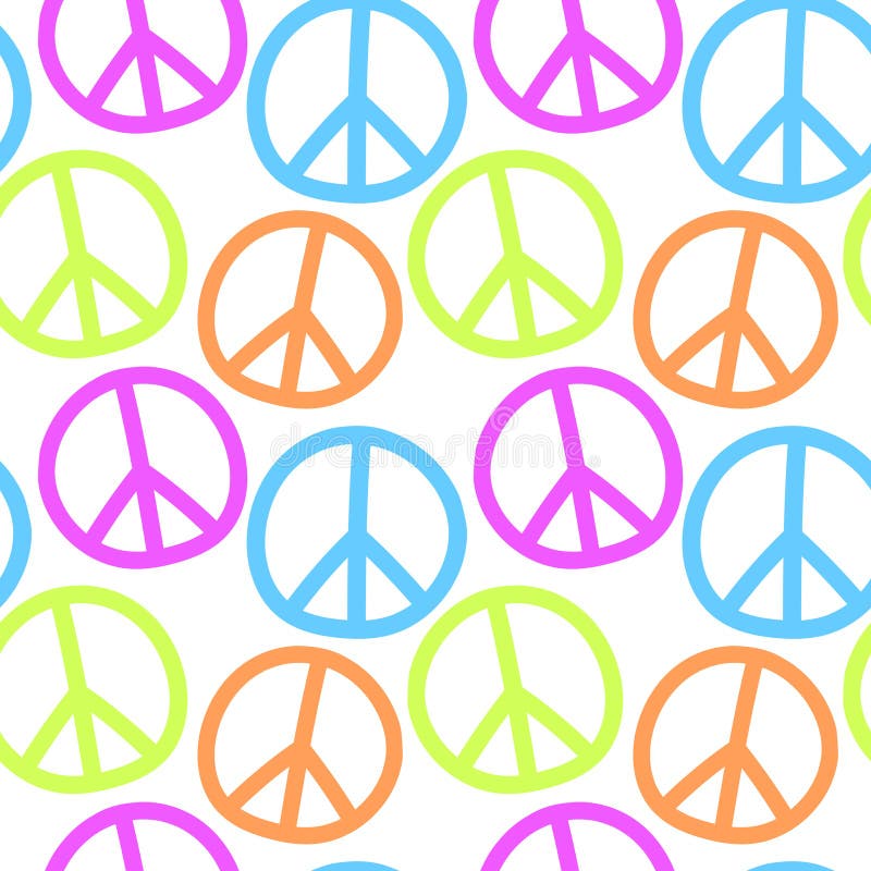 Vector Seamless Pattern with International Symbol of Pacifism ...