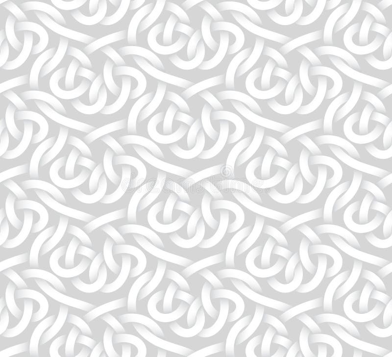 Vector Seamless Pattern of Intertwine Bands. White Texture. Stock ...
