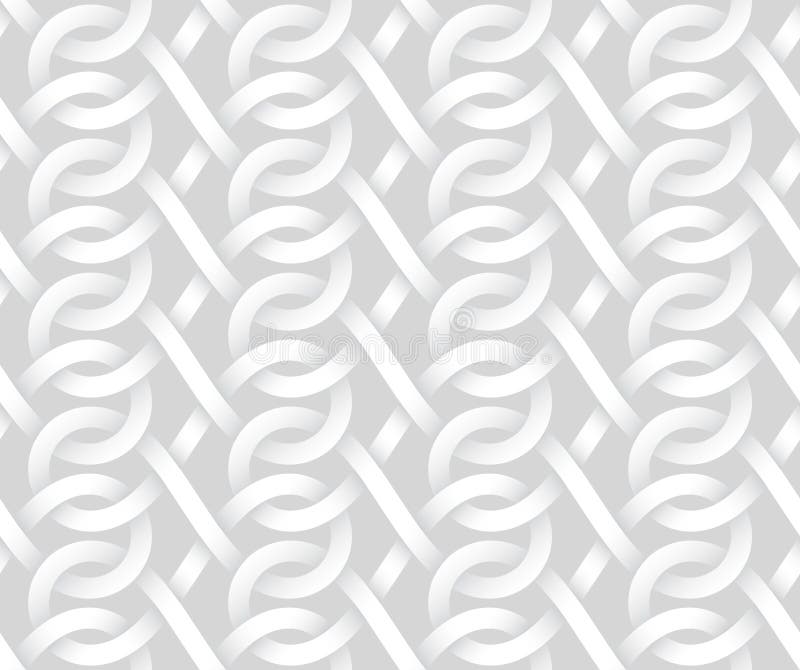 Vector Seamless Pattern of Intertwine Bands. White Texture. Stock ...