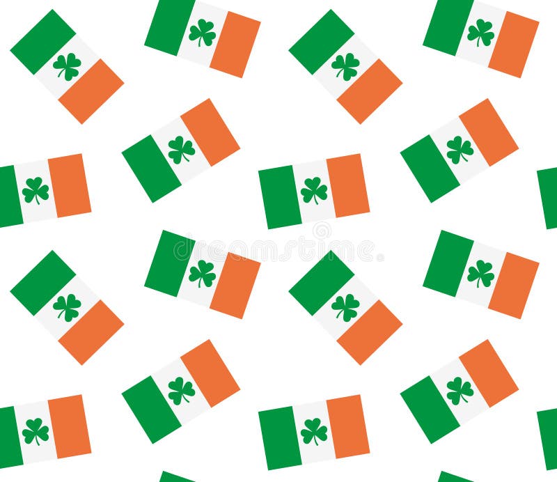 Vector Seamless Pattern of Irish Flag with Trefoil Stock Vector ...